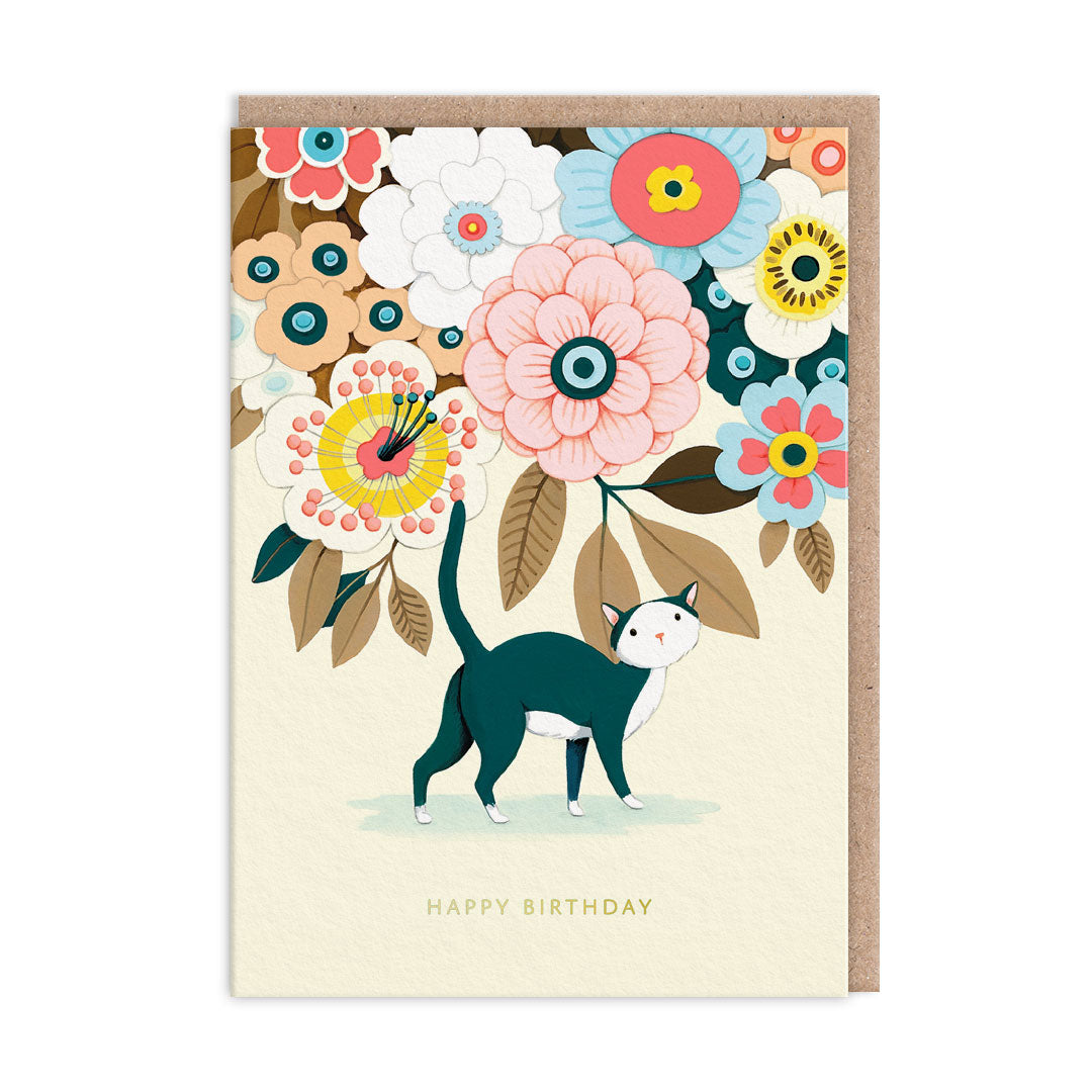 Blossom & Cat Birthday Card – Gift Crouch End